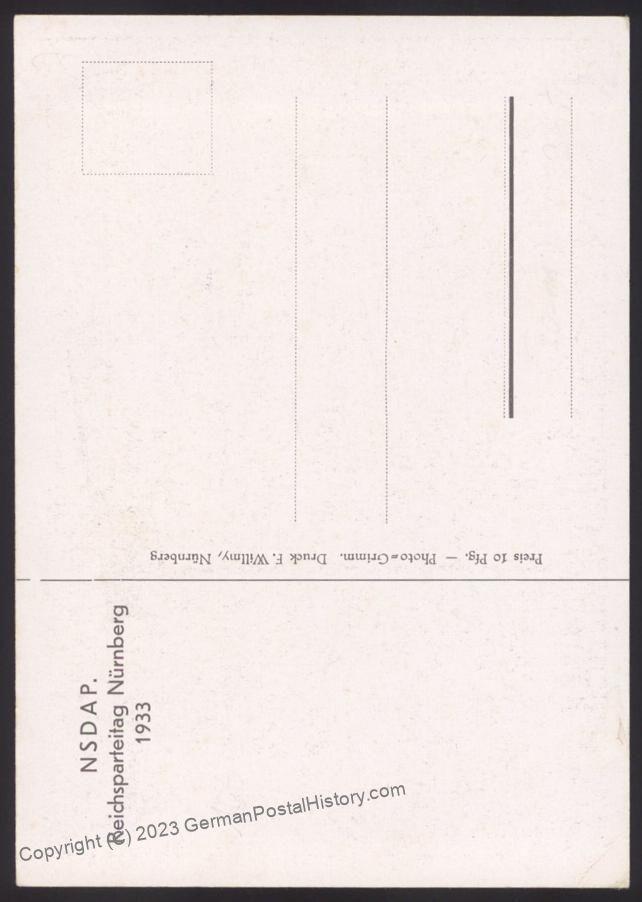 3rd Reich Germany 1933 Reichsparteitag Nuremberg Rally Willmy Card ...