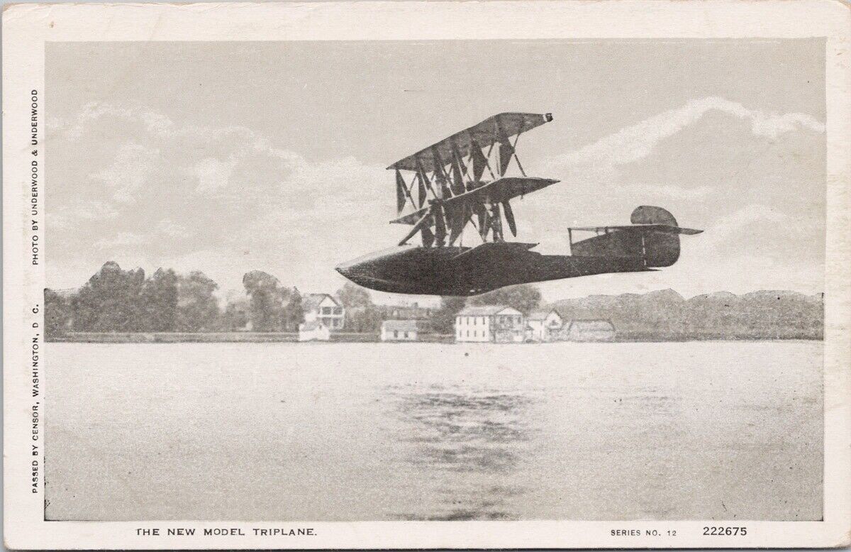 New Model Triplane Airplane Passed by Censor Sackett Wilhelms Litho ...