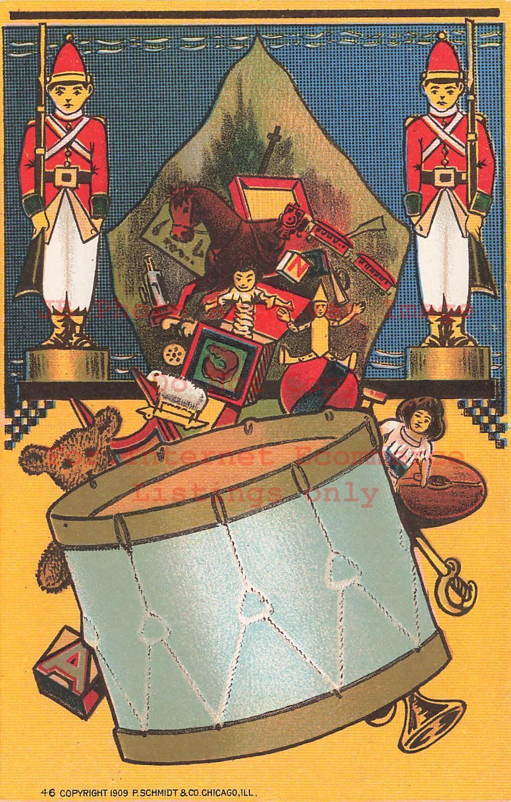 Art Nouveau, P Schmidt No 46, Toys, Soldiers, Teddy Bear, Drum, Jack in the Box | Other ...