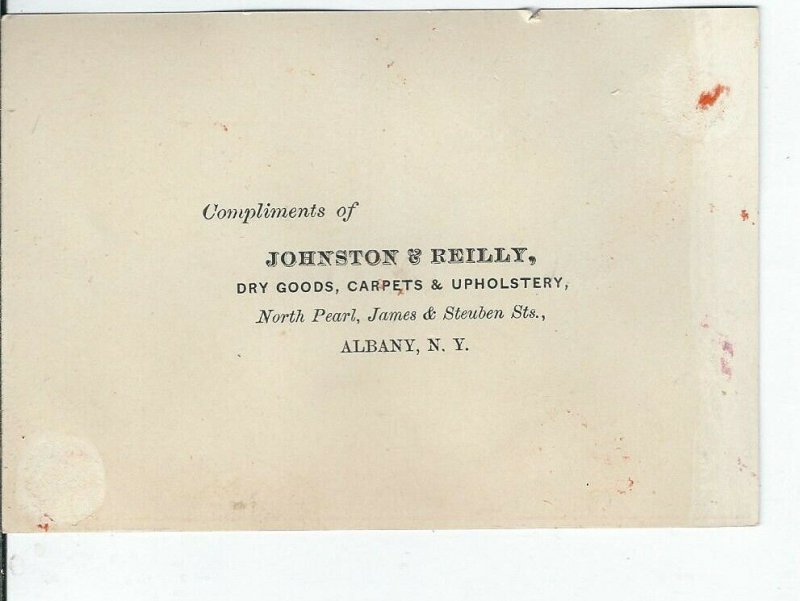 AI-079 NY, Albany Johnston and Reilly Dry Goods Victorian Trade Card ...