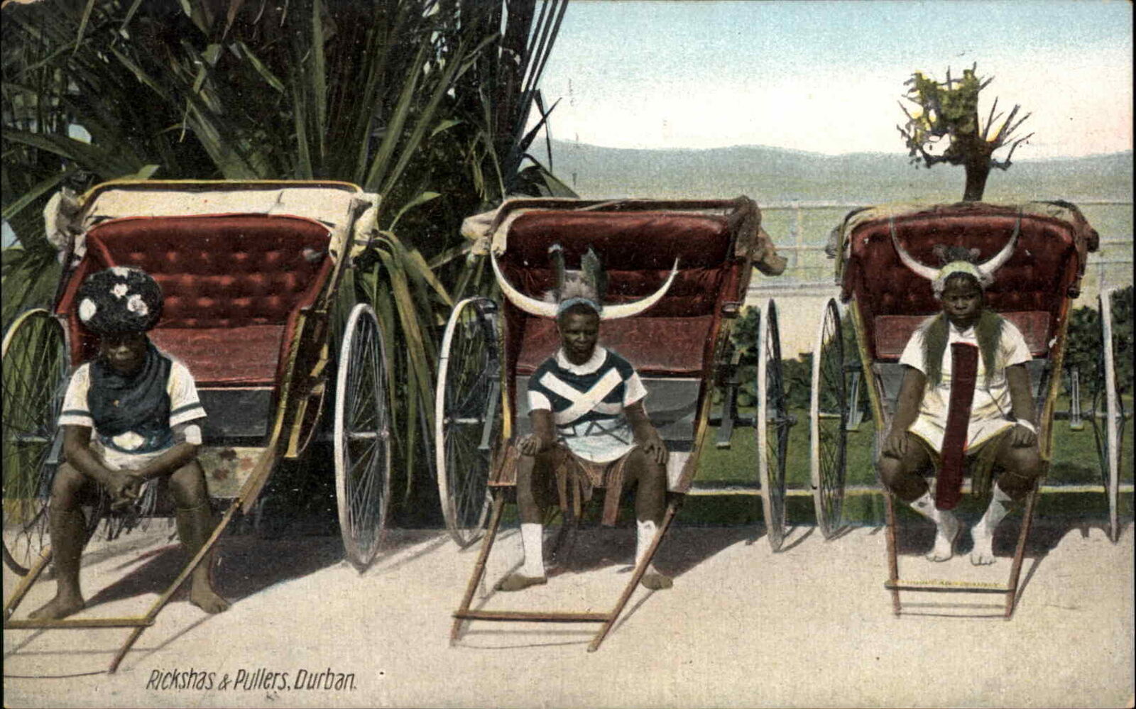 Durban South Africa Rickshaw & Pullers c1900s-20s Postcard | Africa ...