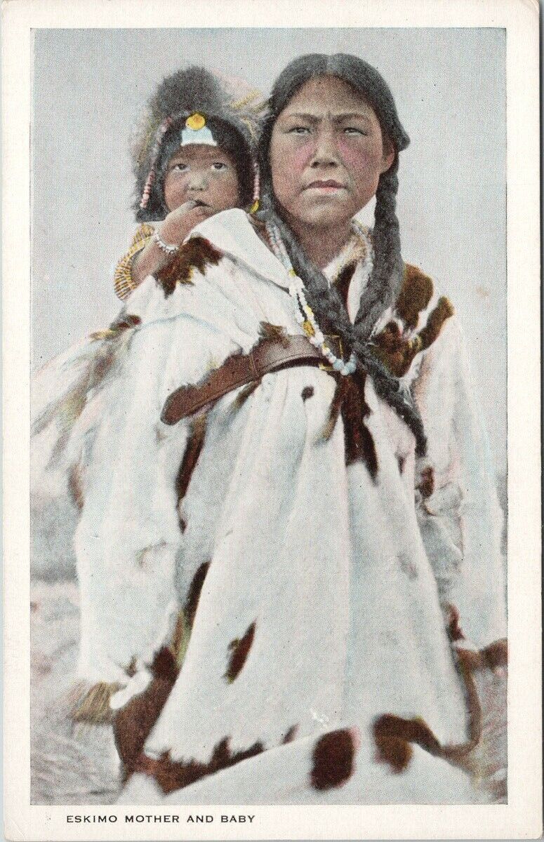 Eskimo Mother and Baby Indigenous Woman Child Unused Postcard F83 ...