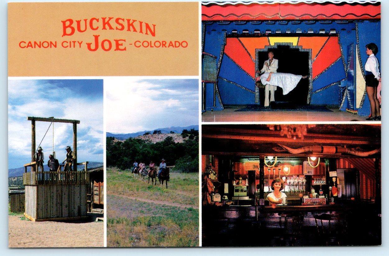 2 Postcards CANON CITY, CO ~ Gun Fight BUCKSKIN JOE Western Movie ...