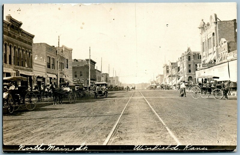 Winfield KS North Main Street Antique Real Photo Postcard Rppc | United ...