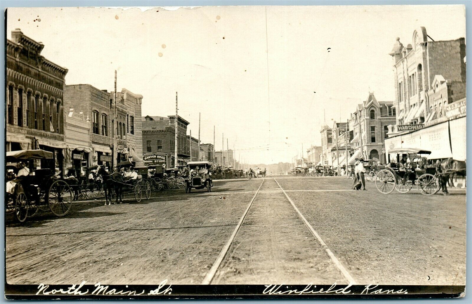 Winfield KS North Main Street Antique Real Photo Postcard Rppc | United ...