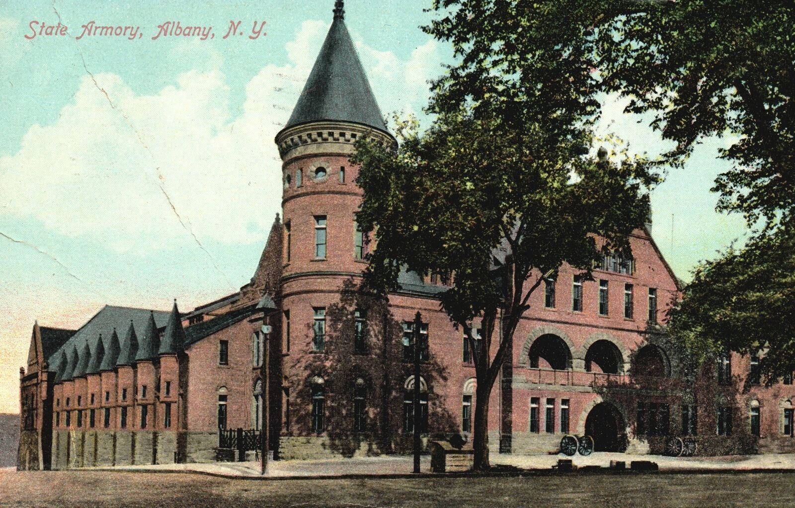 Vintage Postcard 1910's State Armory Building Historic Landmark Albany ...
