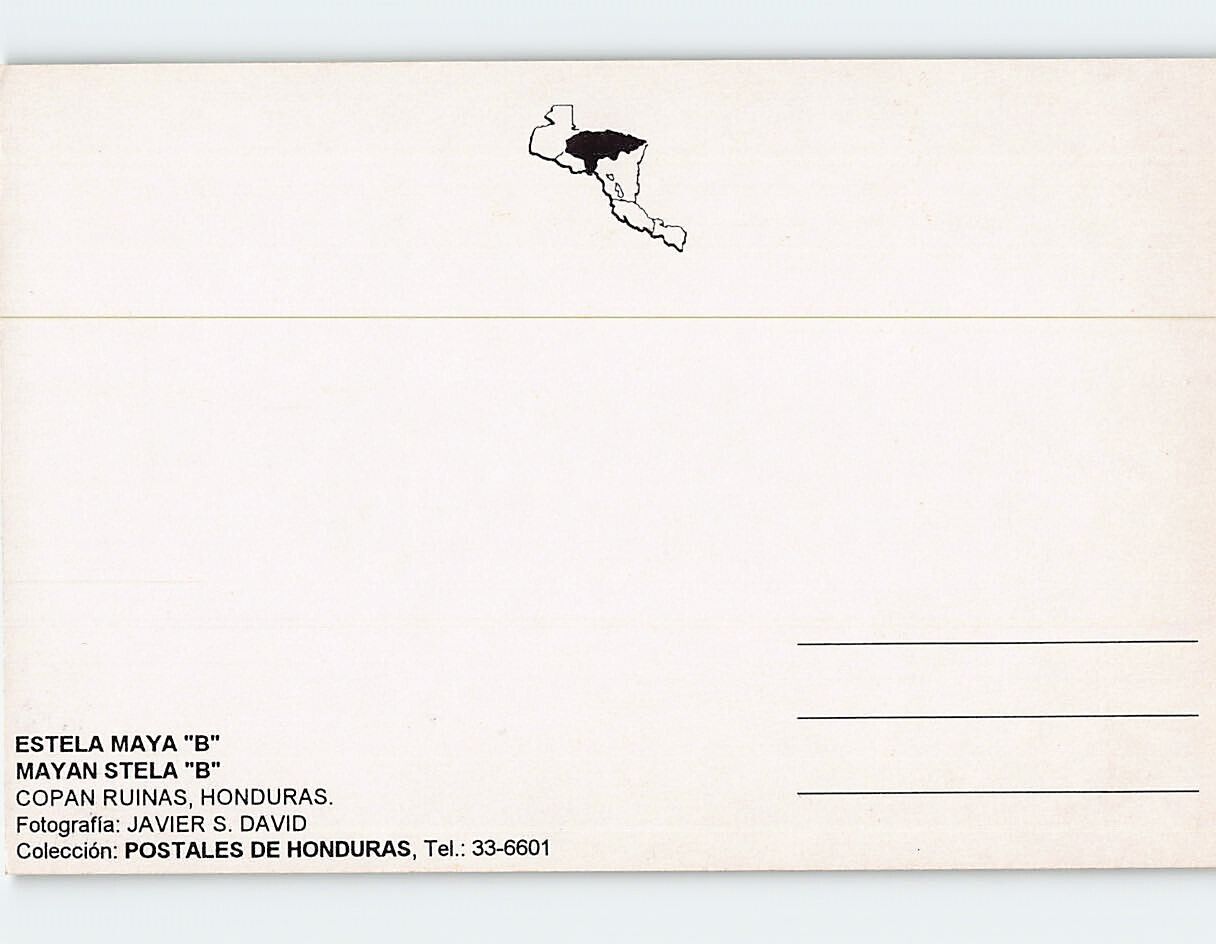 Postcard Mayan Stela "B", Copan Ruinas, Honduras | Latin & South ...