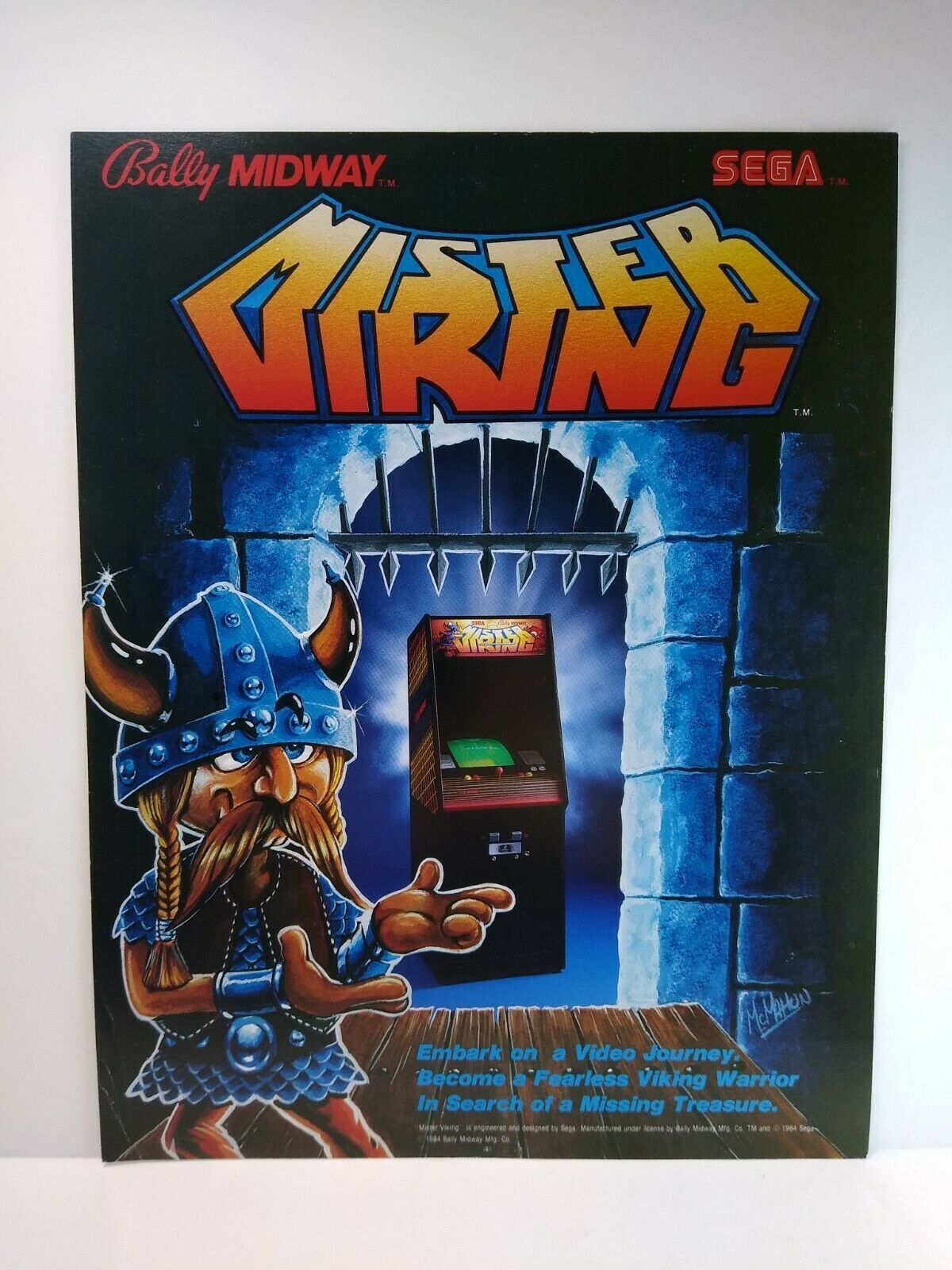 Mister Viking Arcade Flyer 1984 Original Video Game Retro Art 8.5" x 11 ...