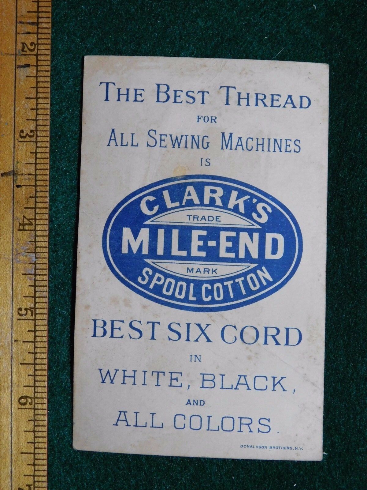 Victorian Trade Card Clark's Mile-End Spool Thread Christmas Holly Girl ...