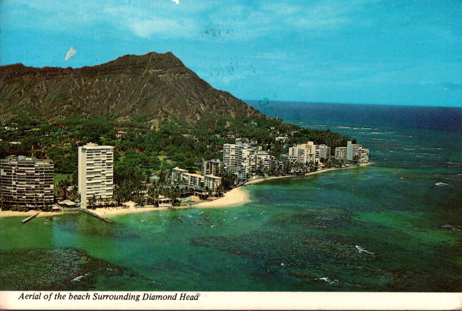 Hawaii Waikiki Beach Aerial View Of The Beach Surrounding Diamond Head ...