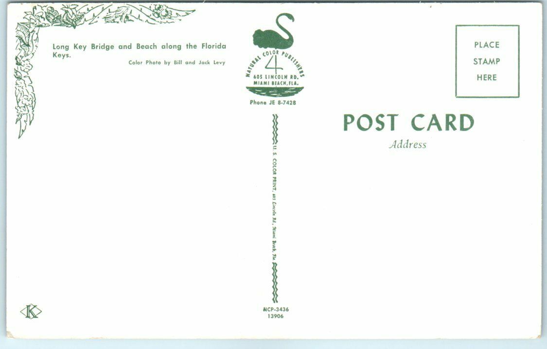 Postcard - Low Key Bridge & Beach along the Florida Keys | United ...