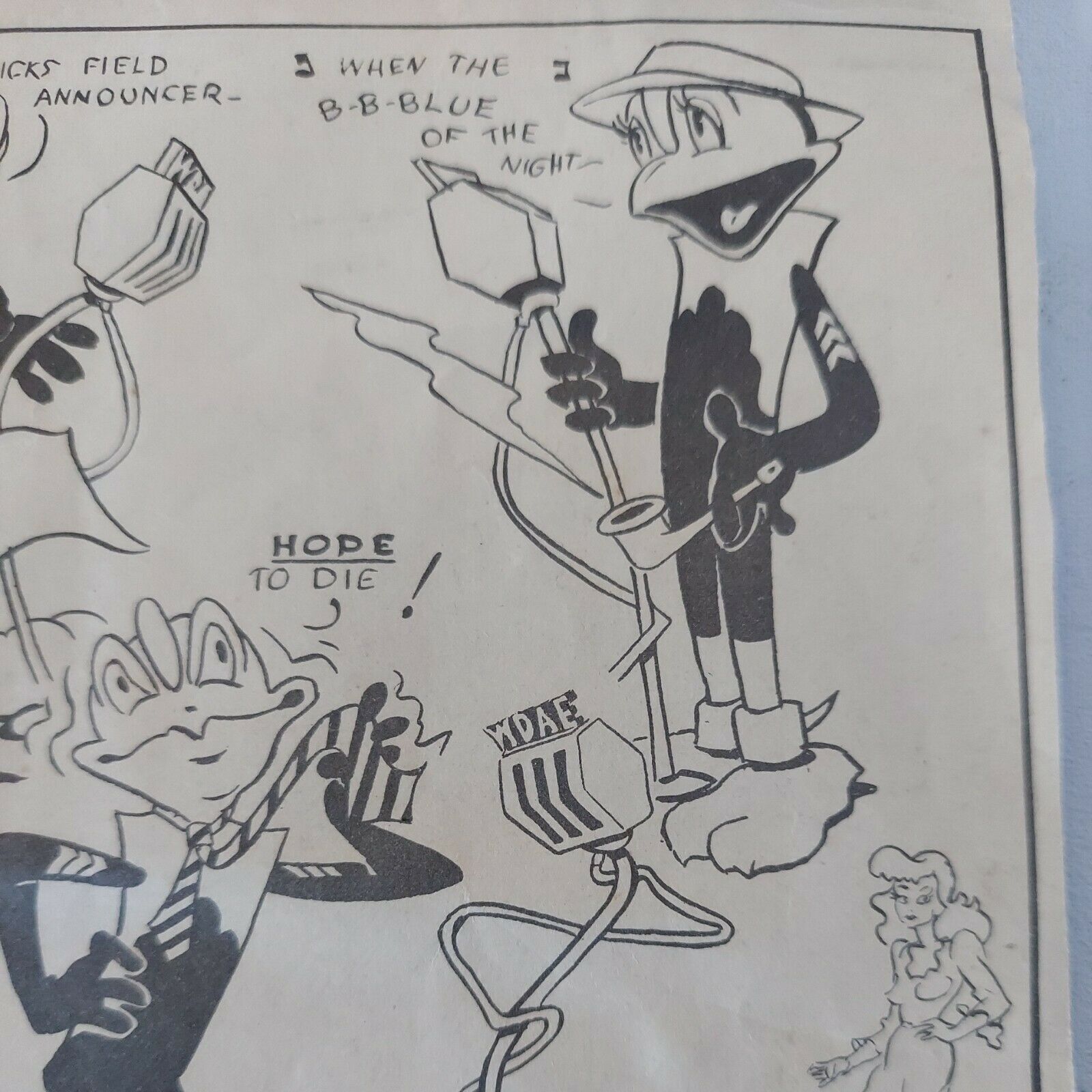 2 Pages Bombird Cartoon Old Radio Microphone WW2 Hendricks HiLife Mens ...