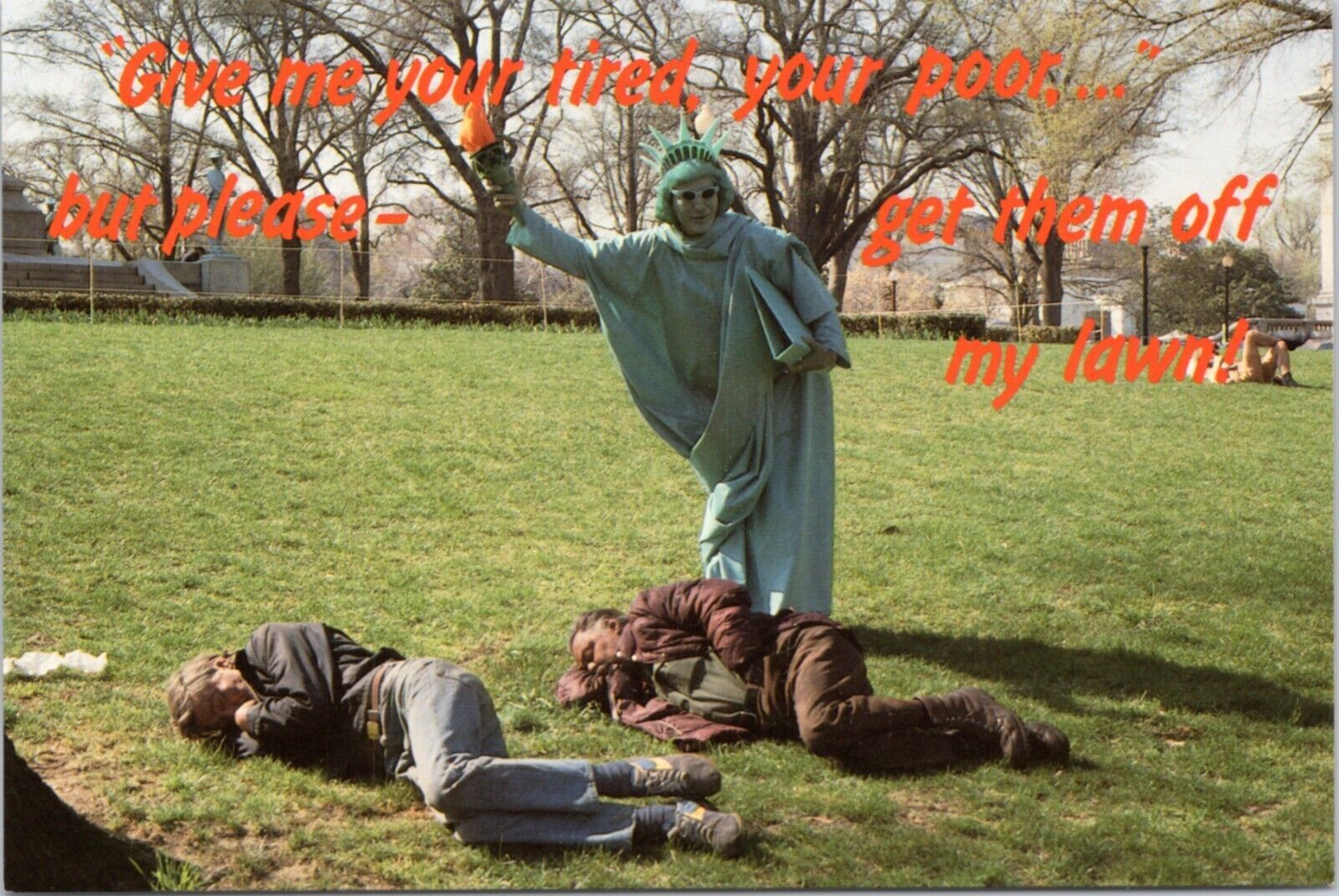 Postcard Drag DC Statue of Liberty Lines tour Miss Liberty cleans up ...