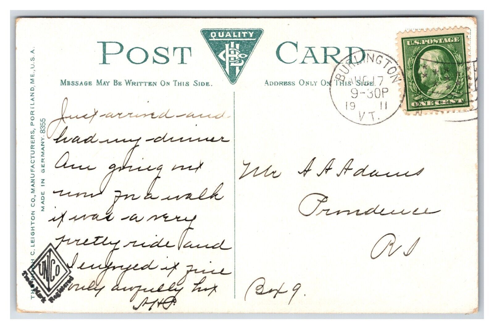 View From Water Lake Champlain Vermont VT UNP 1911 Postcard U2 | United ...