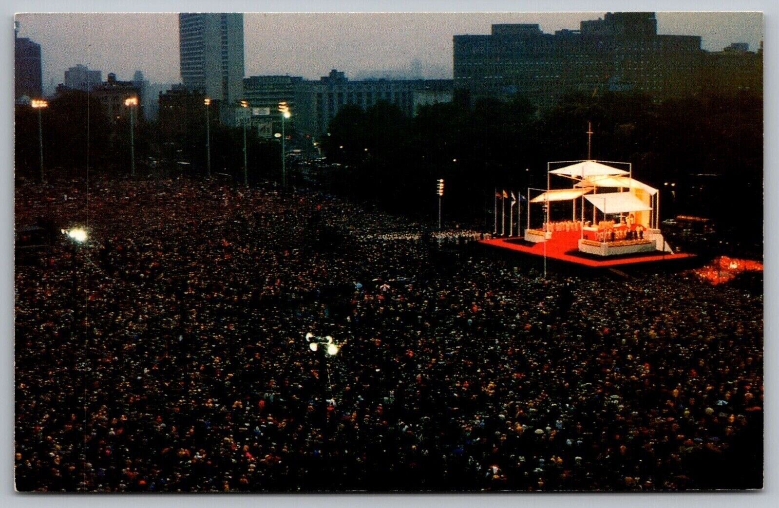 Pope John Paul II Mass Boston Common Postcard UNP VTG Mike Roberts ...