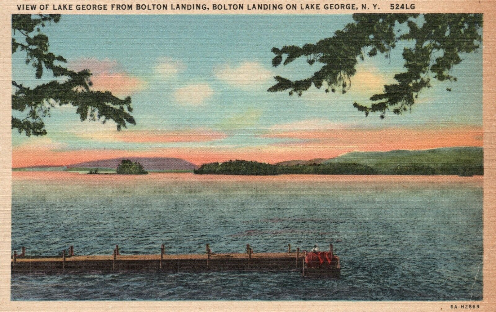 Vintage Postcard 1930's Lake George from Bolton Landing New York NY ...