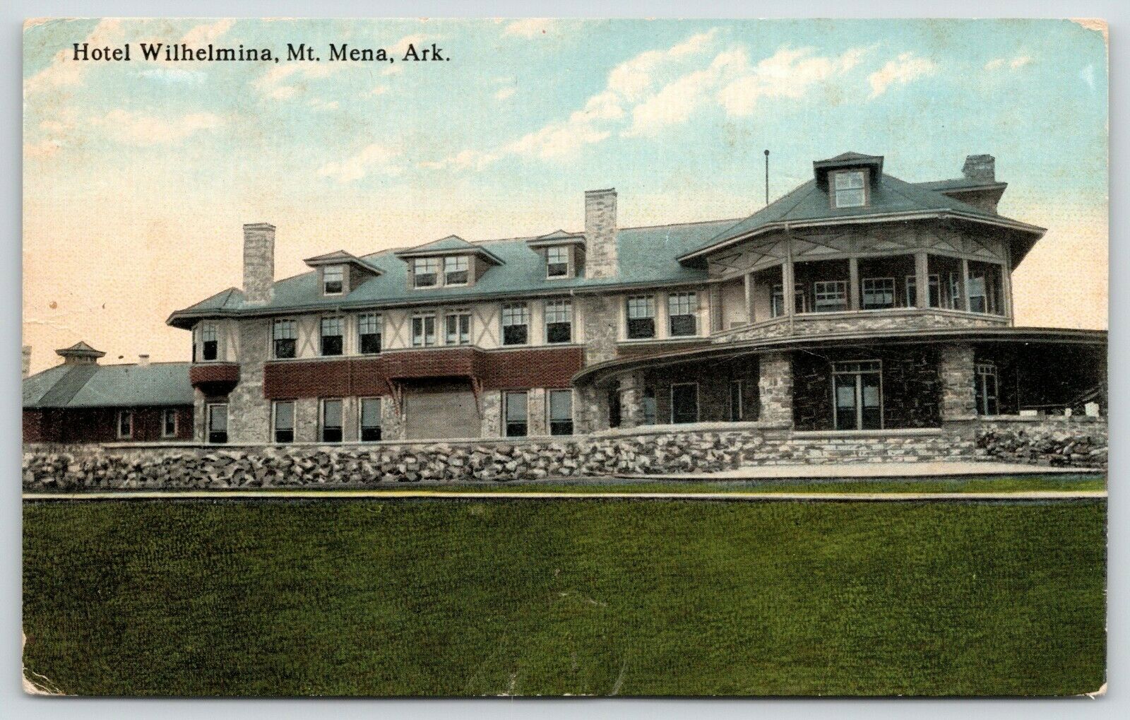Mt Mena Arkansas~Long Stone Wall Across Hotel Wilhelmina~2nd Story ...