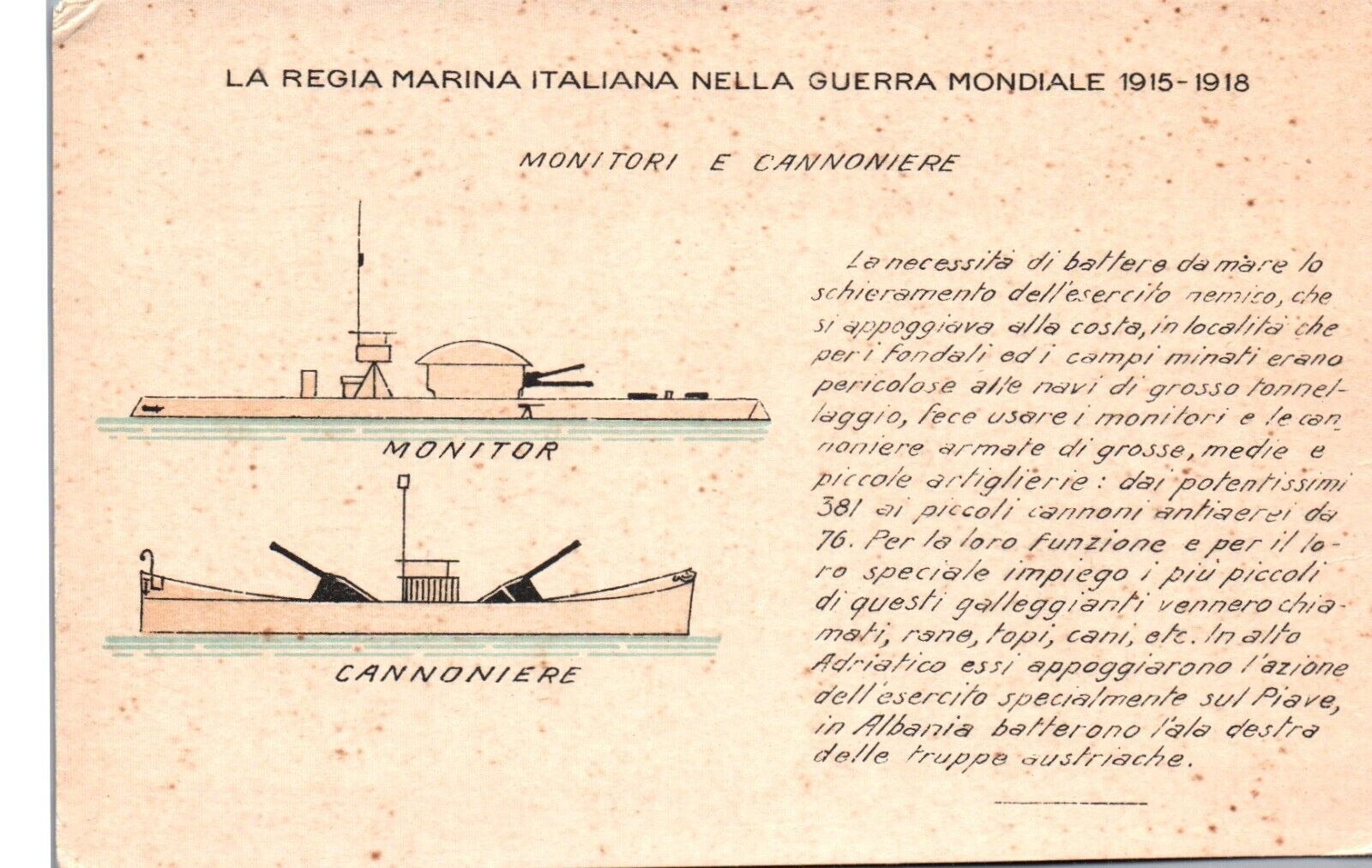 Postcard Italian Royal Navy Battleship Gunner & Monitor WWI c1915 ...