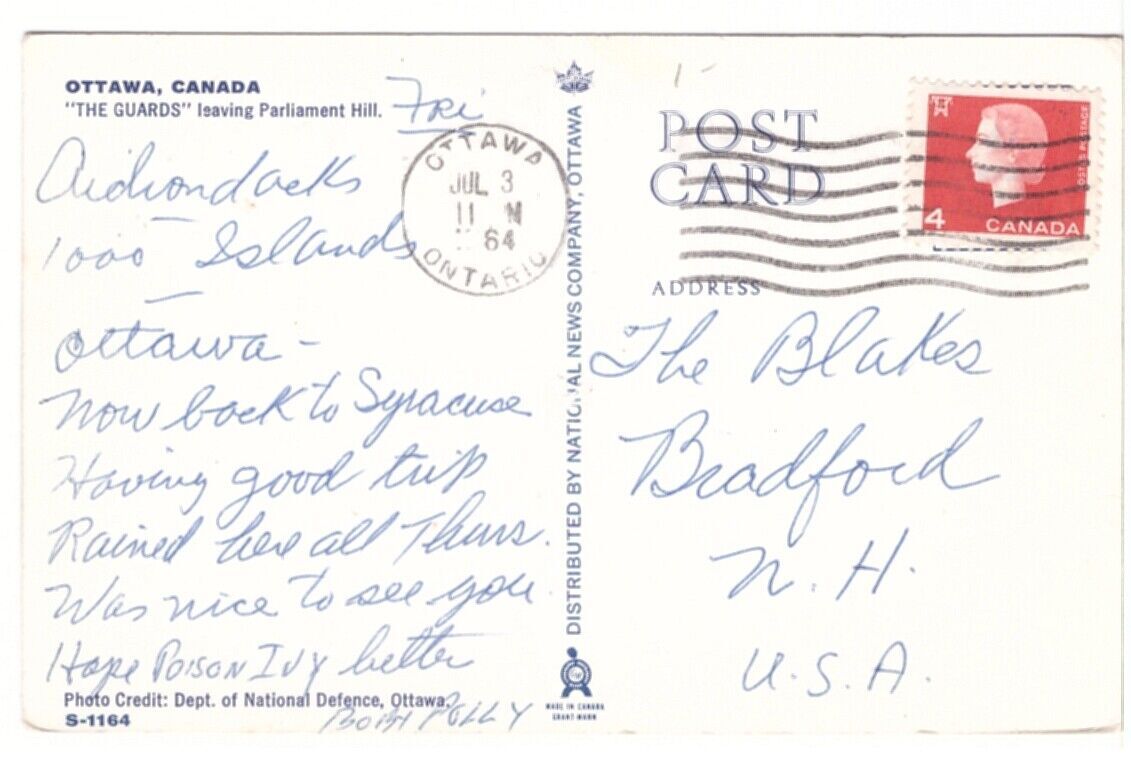 Guards Leaving Parliament Hill, Ottawa, Canada, Ontario, Vintage 1964 ...