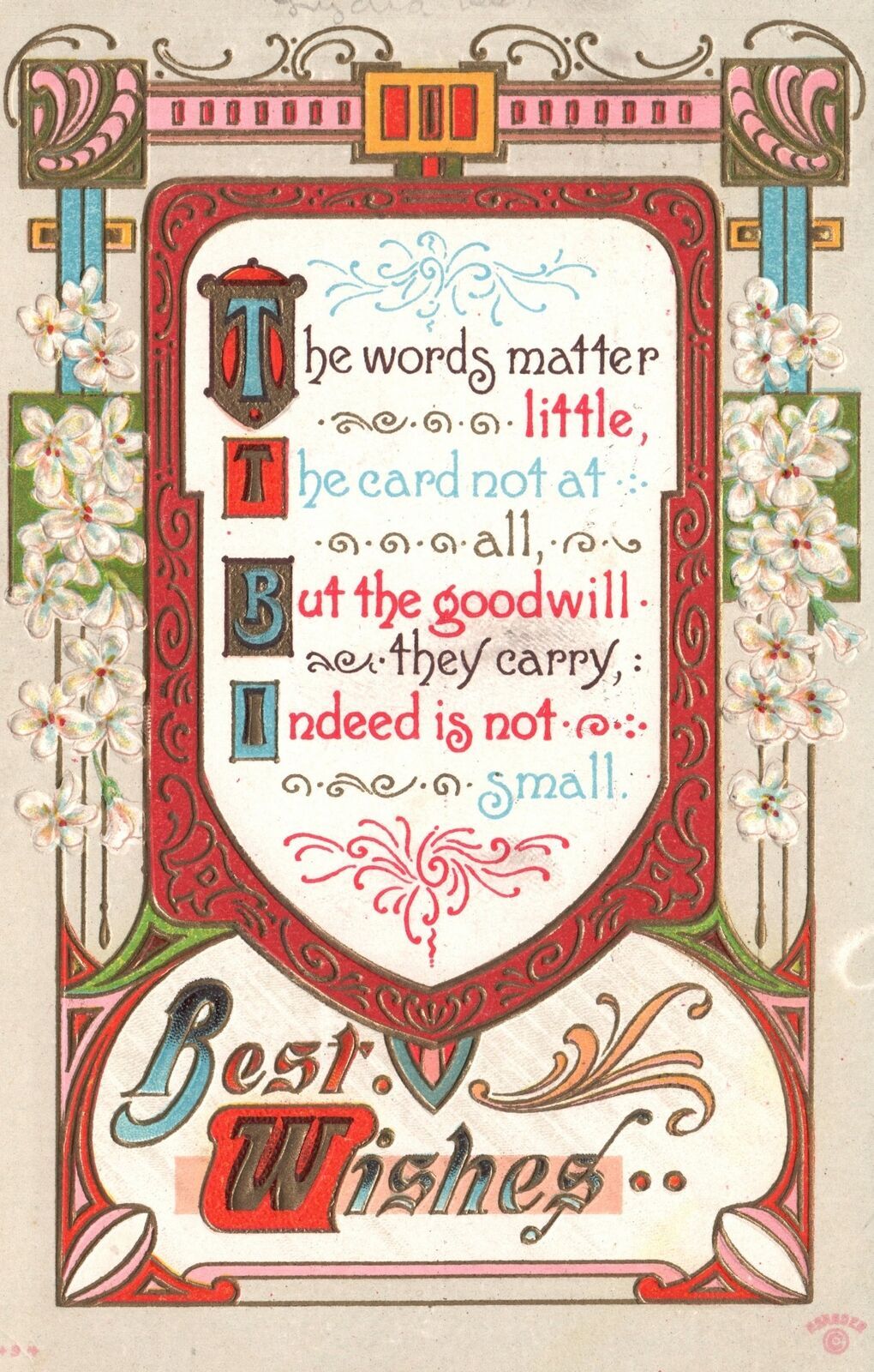 Vintage Postcard 1911 Best Wishes And Greetings Friendship Remembrance ...