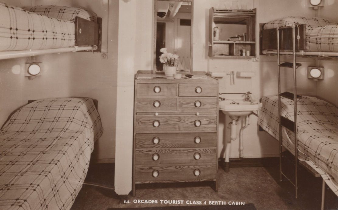 SS Orcades On Board The Class Berth Cabin Old Ship Real Photo Postcard ...