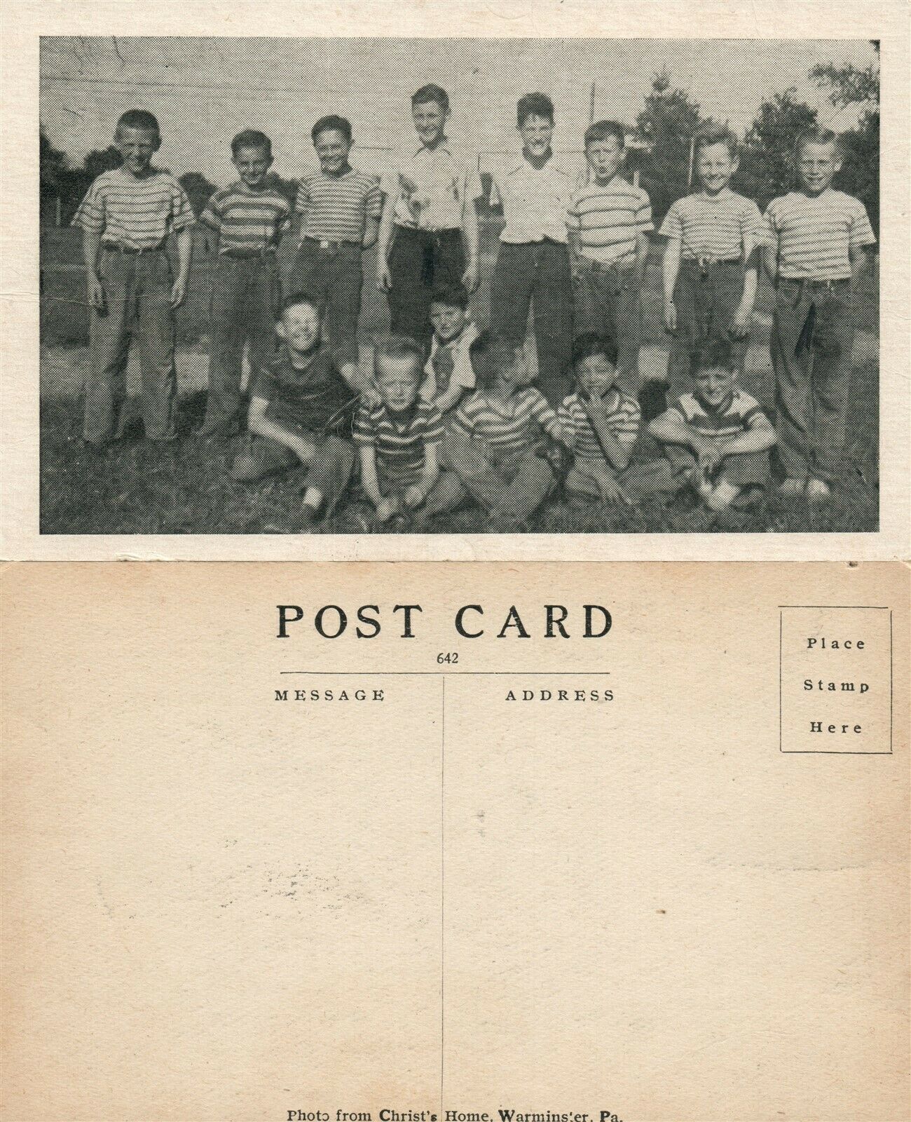 Warminster PA Christ's Home Kids Group Photo Antique Postcard | United ...