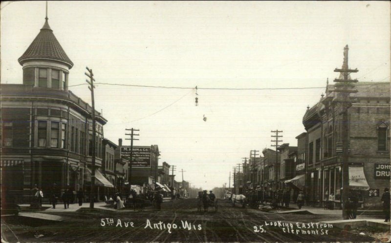 Antigo WI 5th Ave c1910 Real Photo Postcard xst | United States ...