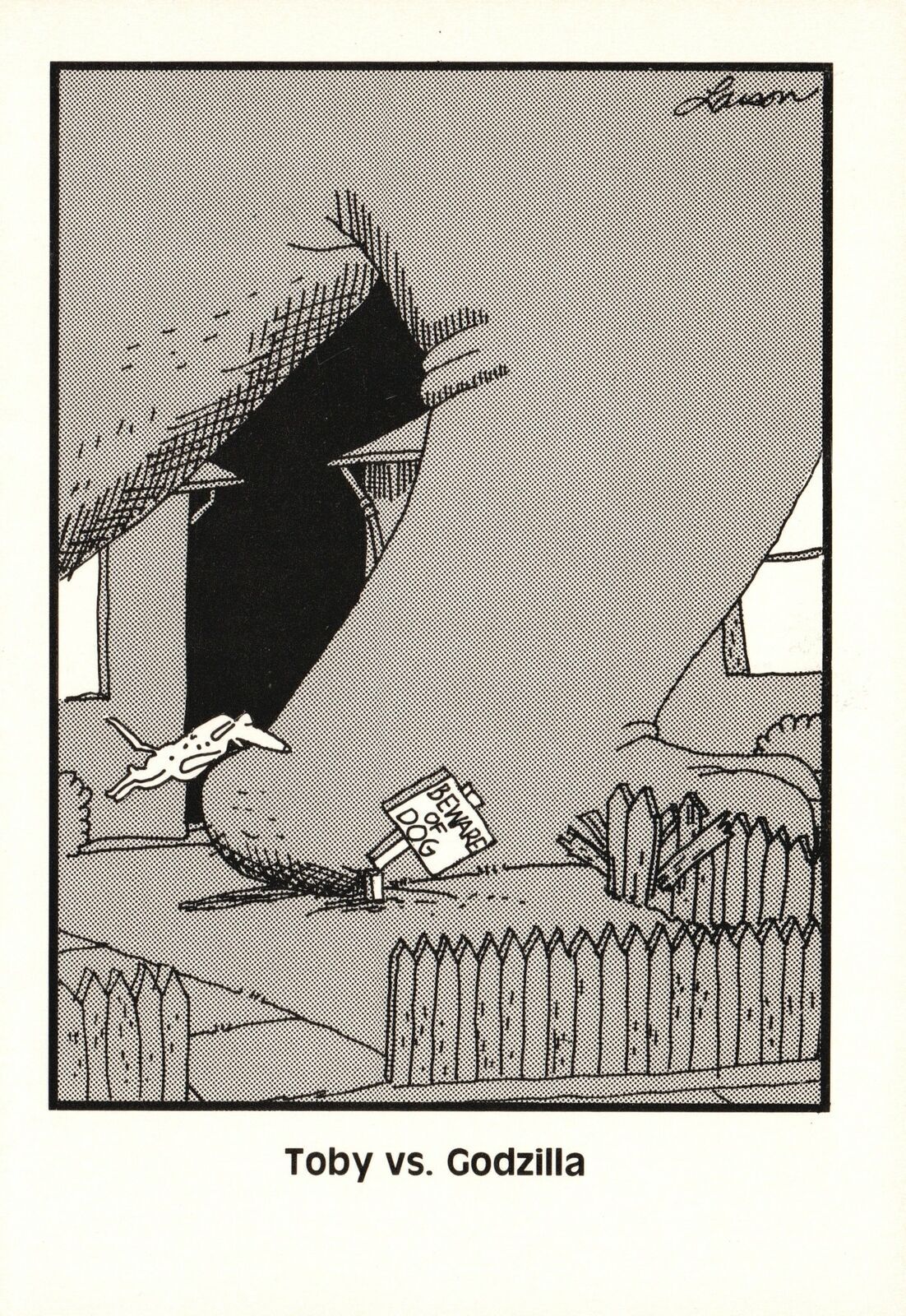 Postcard Beware If Dogs Toby Vs. Godzilla Comic Animal Card | Other ...