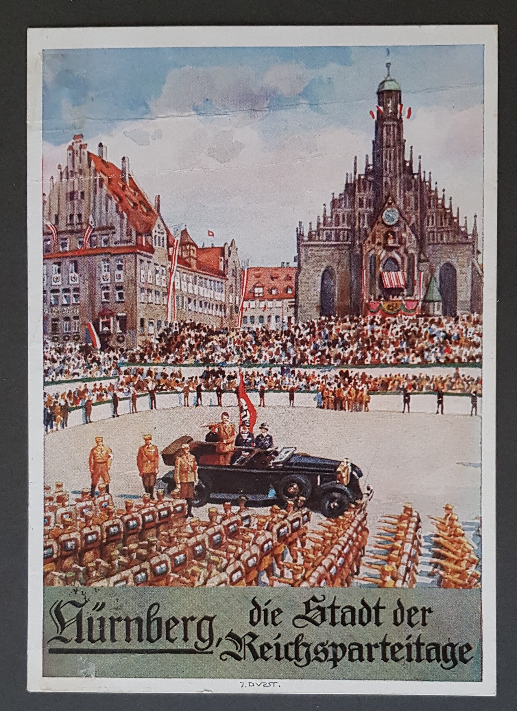 German Empire Third Reich Original Colour Postcard Nuremberg Rally 1937 ...