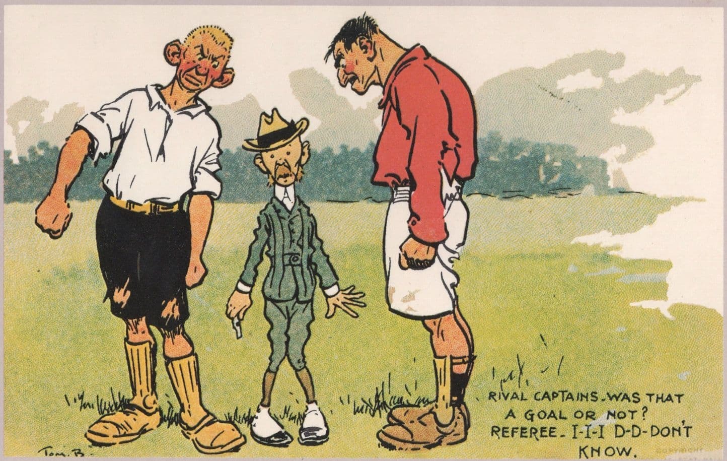 Football Captains Goal Decision Referee Tom Browne Comic Sports ...