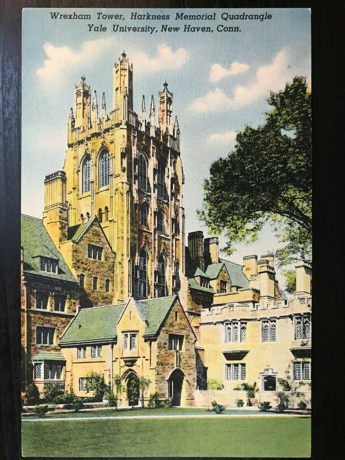 Vintage Postcard 1930-1945 Wrexham Tower Harkness Memorial Yale New ...