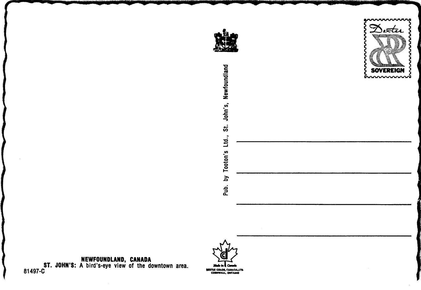 Vintage Continental Size Postcard Bird's EYE View of ST. John's ...