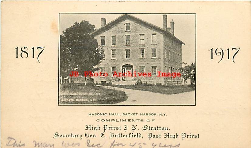 NY, Sacket Harbor, New York, Masonic Hall, Centennial, High Priest ...