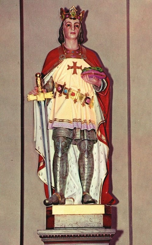 Vintage Postcard Statue of St. Louis King of France Patron Saint New ...