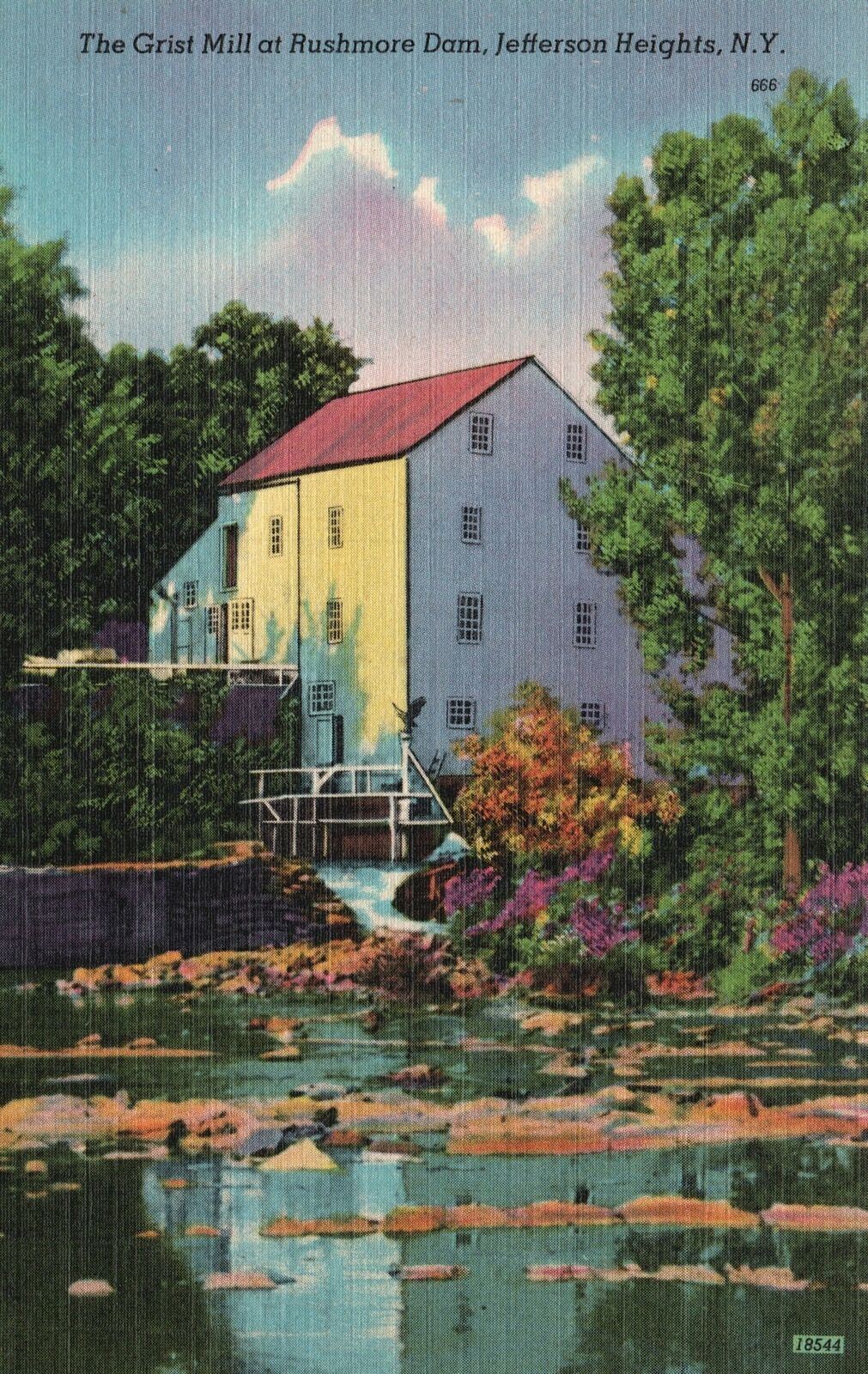 Vintage Postcard The Grist Mill At Rushmore Dam Jefferson Heights New ...