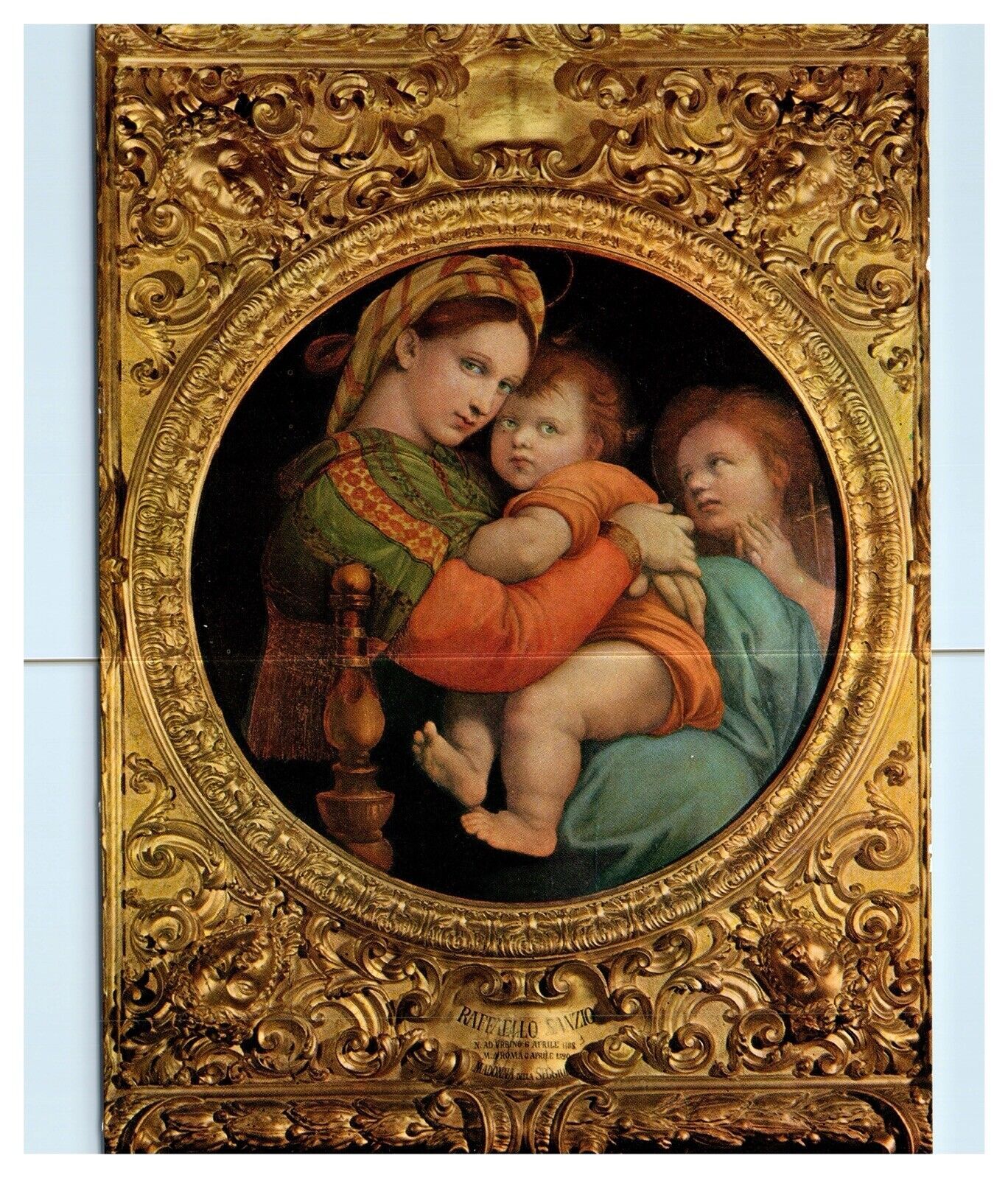 Firenze Pitti Gallery Raphael Madonna Chair Picture Chrome Postcard UNP ...