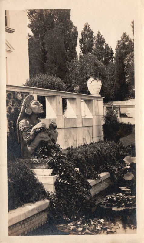 Vintage Postcard Real Photo Aztec Fountain Statue In Pan-American ...