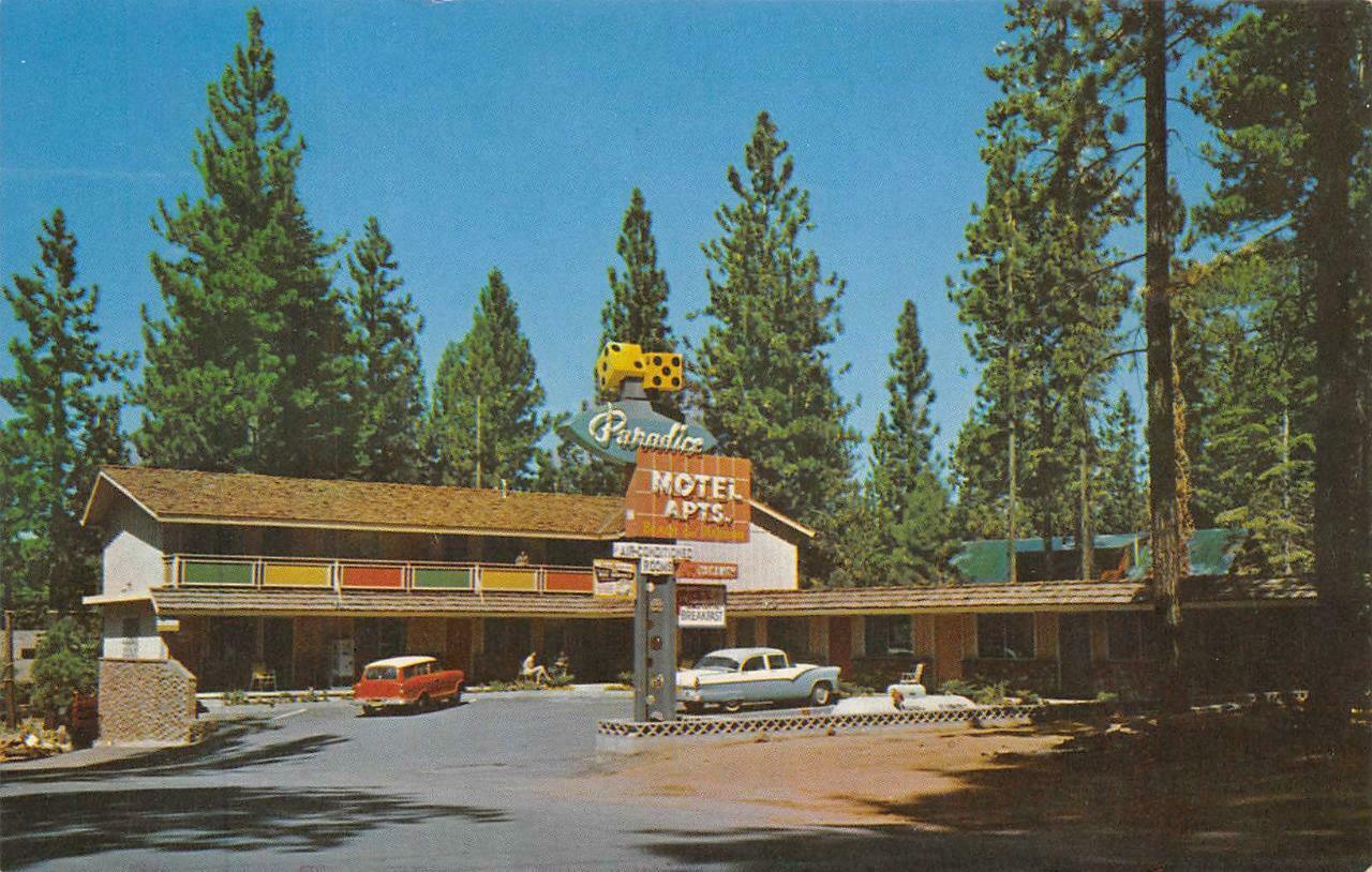 PARADICE MOTEL Stateline, CA Lake Tahoe Hwy 50 Roadside c1950s Vintage ...