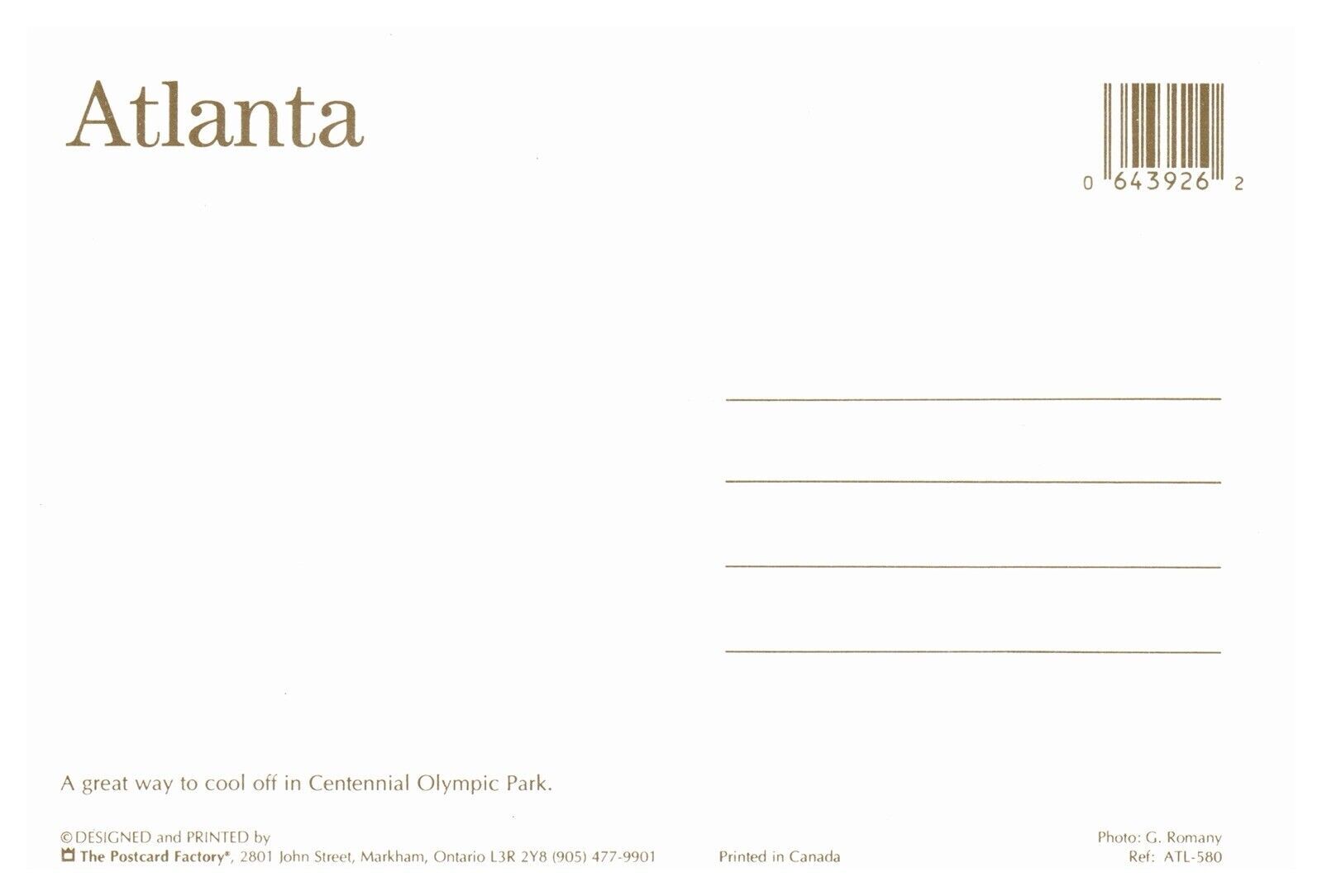 Atlanta Centennial Olympic Park City Buildings Water Fountain Chrome ...