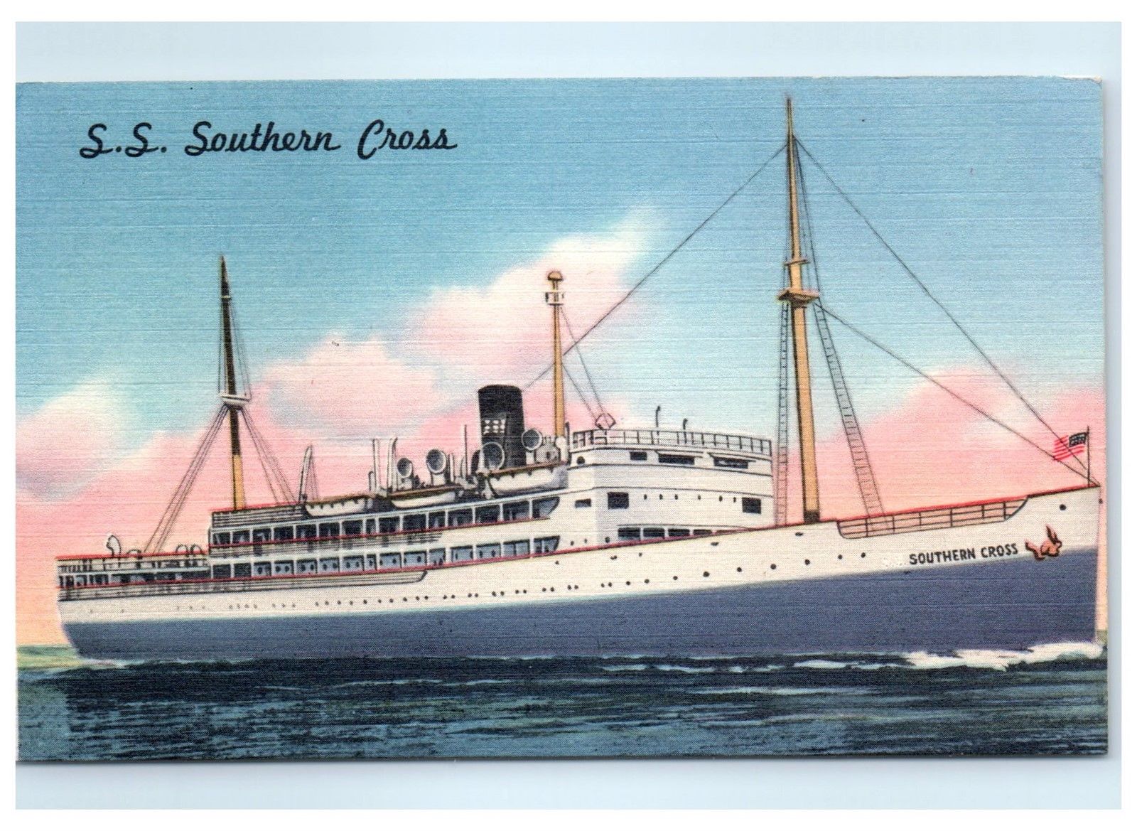 Mid-1900s SS Southern Cross, P & O Steamship Co., Miami, FL Postcard ...