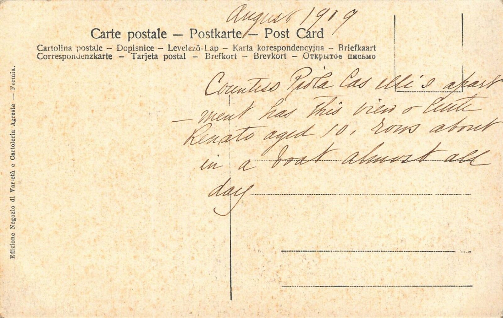 Formia Italy~Panorama Spiaggia~1919 Tinted Photo Postcard | Europe ...