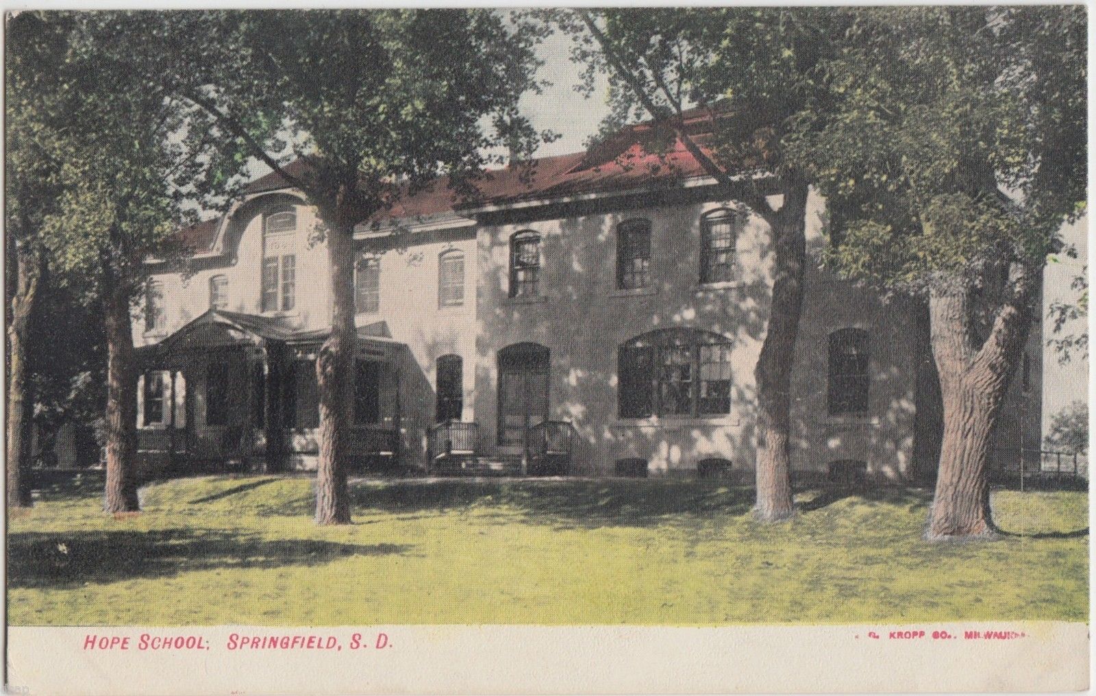 c1910 SPRINGFIELD South Dakota SD Postcard HOPE SCHOOL Building ...