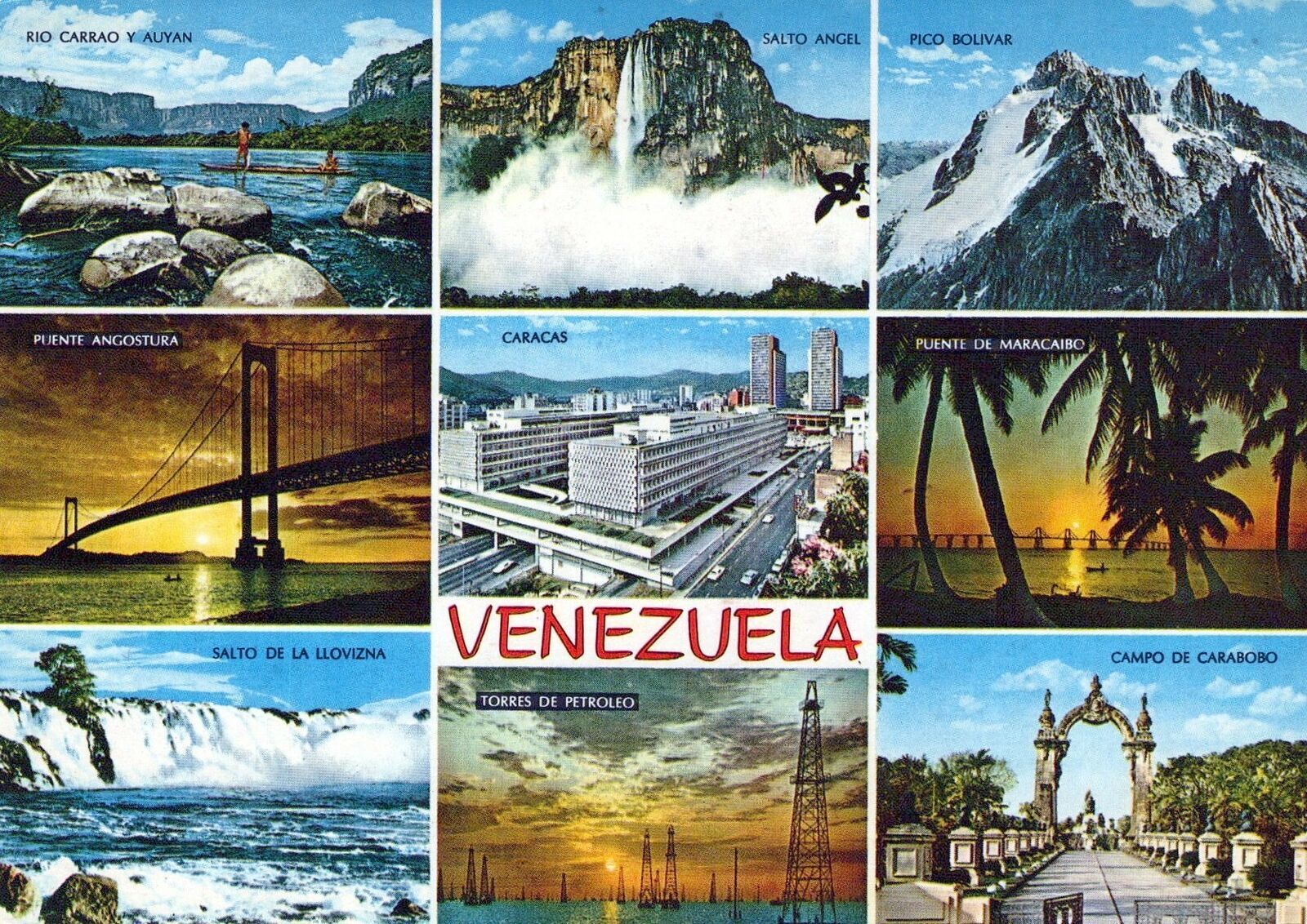 Vintage Continental Size Postcard 9 Sparkling Images of Venezuela 1970s ...