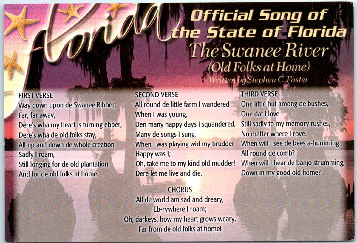 Official Song of the State of Florida - "The Swanee River (Old Folks at ...