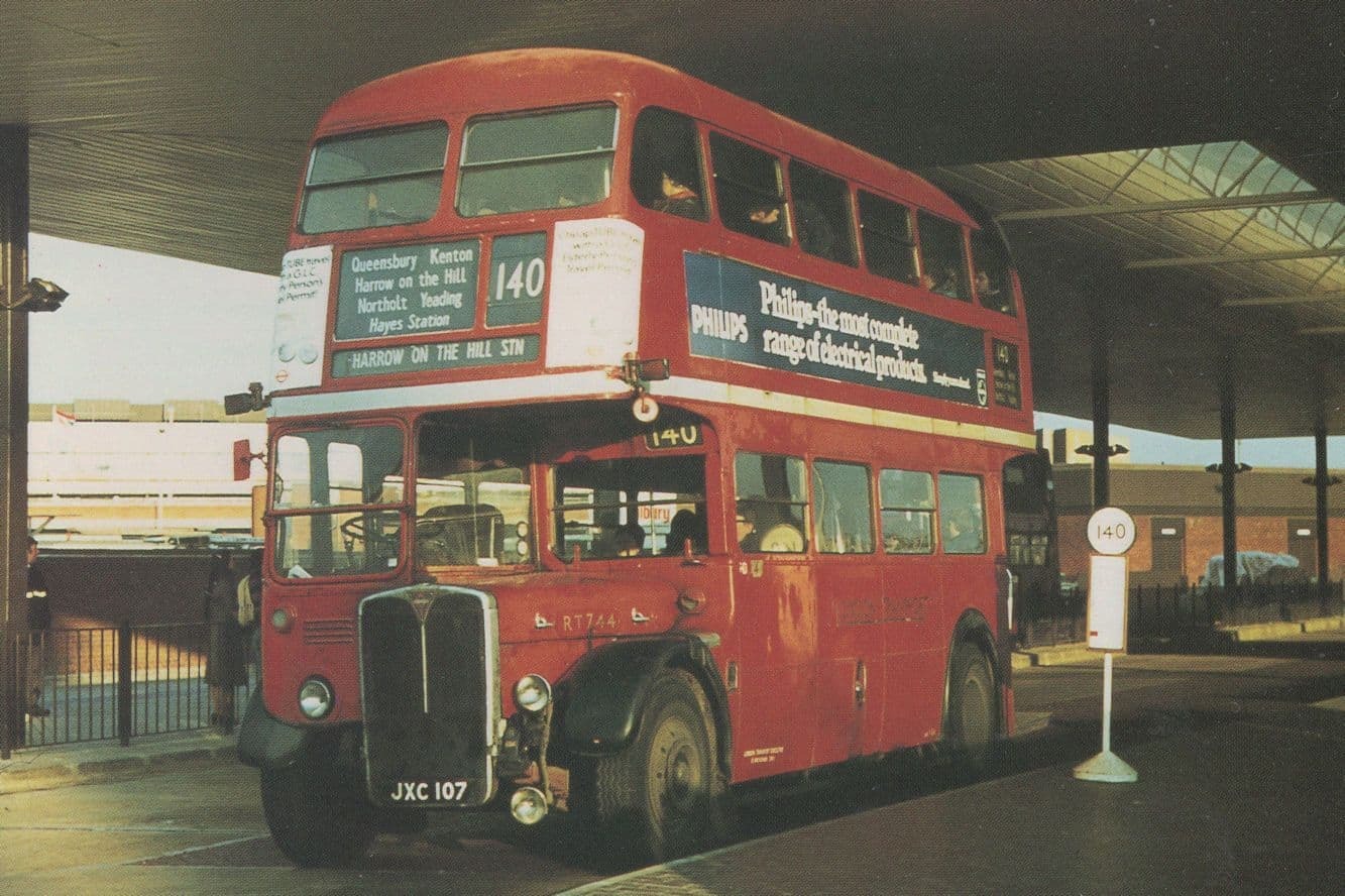 Harrow On The Hill 1970s London Bus At Heathrow Airport Postcard ...