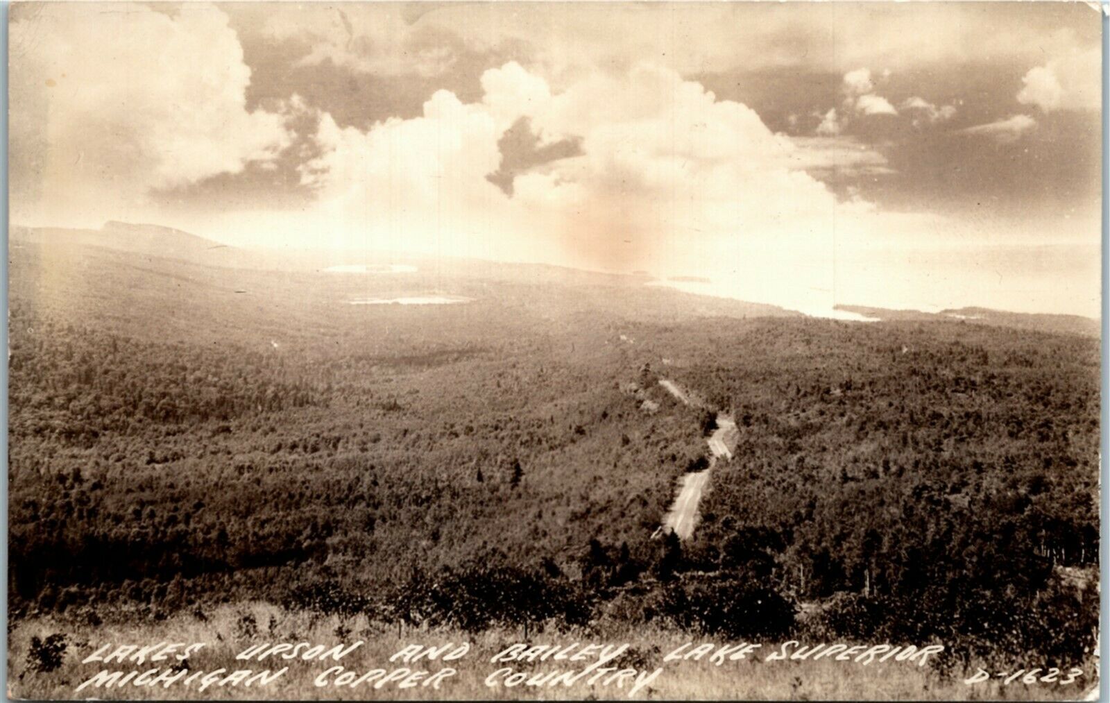 RPPC Postcard MI Lakes Upson & Bailey Lake Superior Copper Country ...