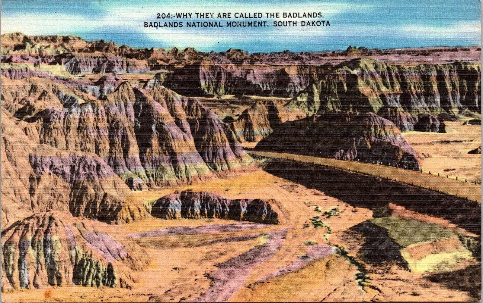 Badlands National Monument South Dakota Mountains Road Canyons Hills ...