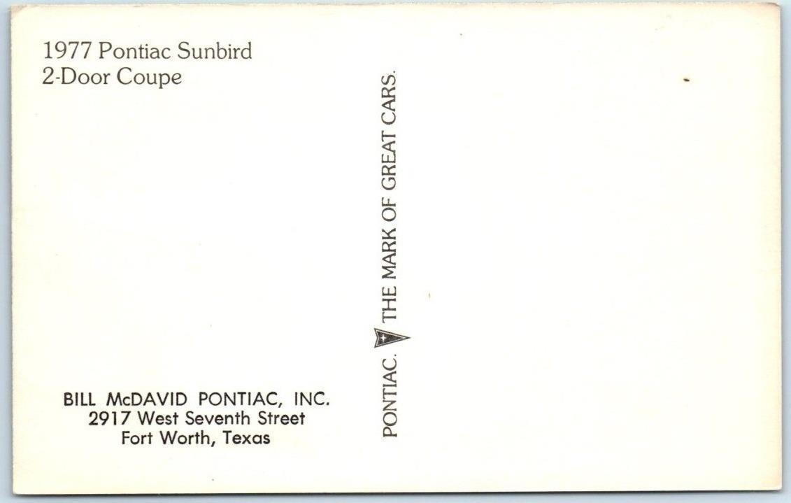 FORT WORTH, TX Bill McDavid Pontiac 1977 PONTIAC SUNBIRD Coupe Car ...