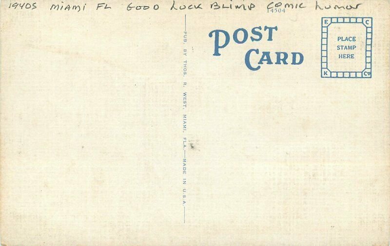 Comic Humor Good Luck Blimp Postcard Sexy Beach Lady Kropp linen 20 ...