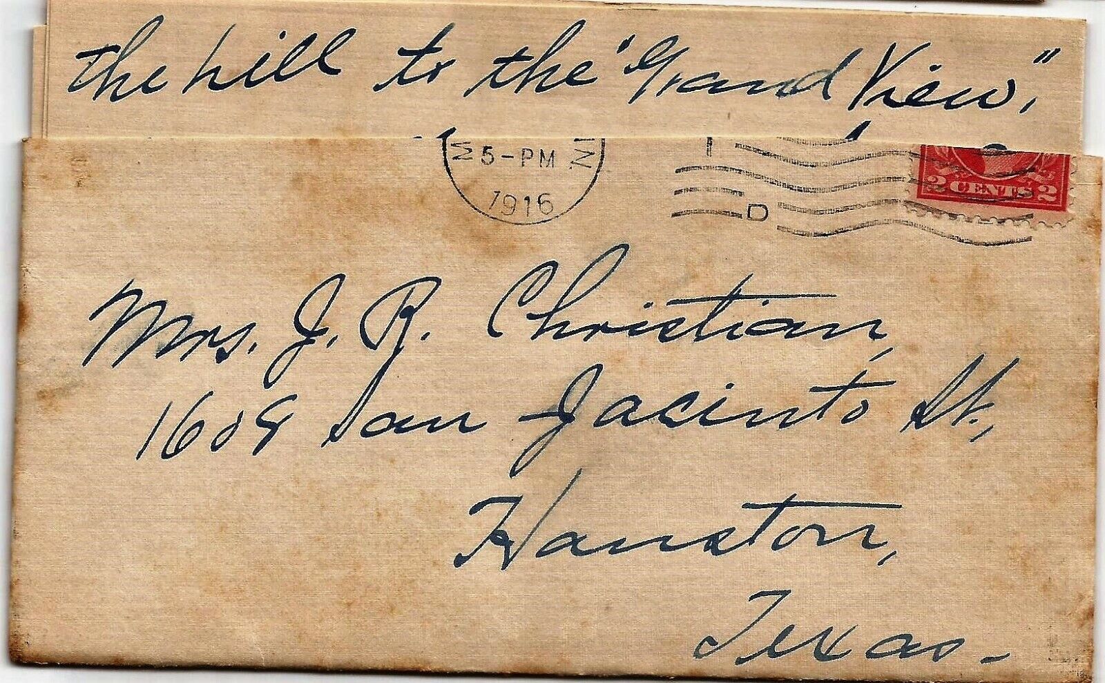 Lot of 3 Antique paper Envelopes-Death of James R. Christian 1916 ...